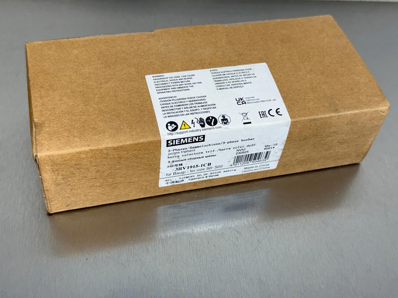Siemens 3RV1915-1CB Busbar 3-Phase Fork Type (Qty. 10) – Gen3 ...